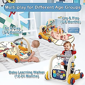 Baby Play Gym Baby Mat, Baby Activity Center Gym Kick Play Piano Musicial Lights, Baby Tummy Time Mat Gift for Infant Babies Newborn Toddlers Boys Girls