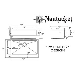 Pro Series 32.5" x 21.25" Single Bowl Farmhouse Kitchen Sink