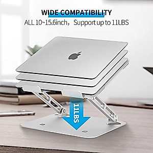 G-STORY Adjustable Laptop Stand, Portable Laptop Riser for 17.3inch Laptops, Adjustment Laptop Stand for Desk, Portable Laptop Riser Holds Up to 17.6lbs Laptop Riser for Notebook (Stand+Fan)
