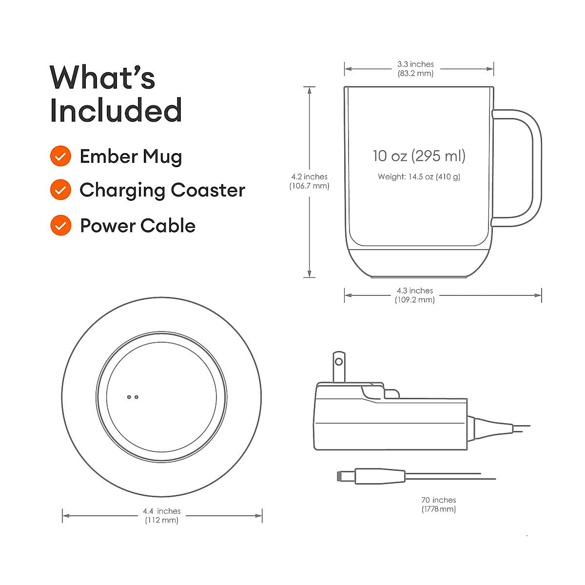 Ember Temperature Control Smart Mug 2, 10 Oz, App-Controlled Heated Coffee Mug with 80 Min Battery Life and Improved Design, Copper