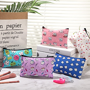 20 Pieces Dental Cosmetic Bag Teeth Makeup Bags Nurse Gift Bag Dental Assistant Accessories Travel Cute Makeup Bag Nurse Pouch Organizer for Dentist Women Nurses Day Graduation Birthday