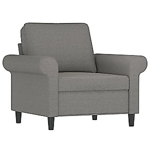 vidaXL 3-Seater Sofa Home Indoor Living Room Lounge Seating Upholstered Sofa Couch Settee Seat Sitting Chair Furniture Light Gray Fabric