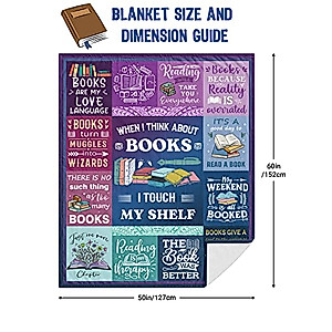 Book Lovers Gifts, Gifts for Book Lovers Women Men, Book Accessories for Reading Lovers, Gifts for Readers Book Lovers Women, Good Gifts for Book Lovers, Book Reader Bookworm Gifts Blanket 60" x 50"