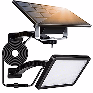 Solar Outdoor Lights with Dusk to Dawn - 48 LED Lights, IP65 Waterproof, 180° Adjustable, 800 Lumens Separable Security Light, Wall Mount Solar Flood Lights for Garden, Pathway, Yard, Patio, Balcony