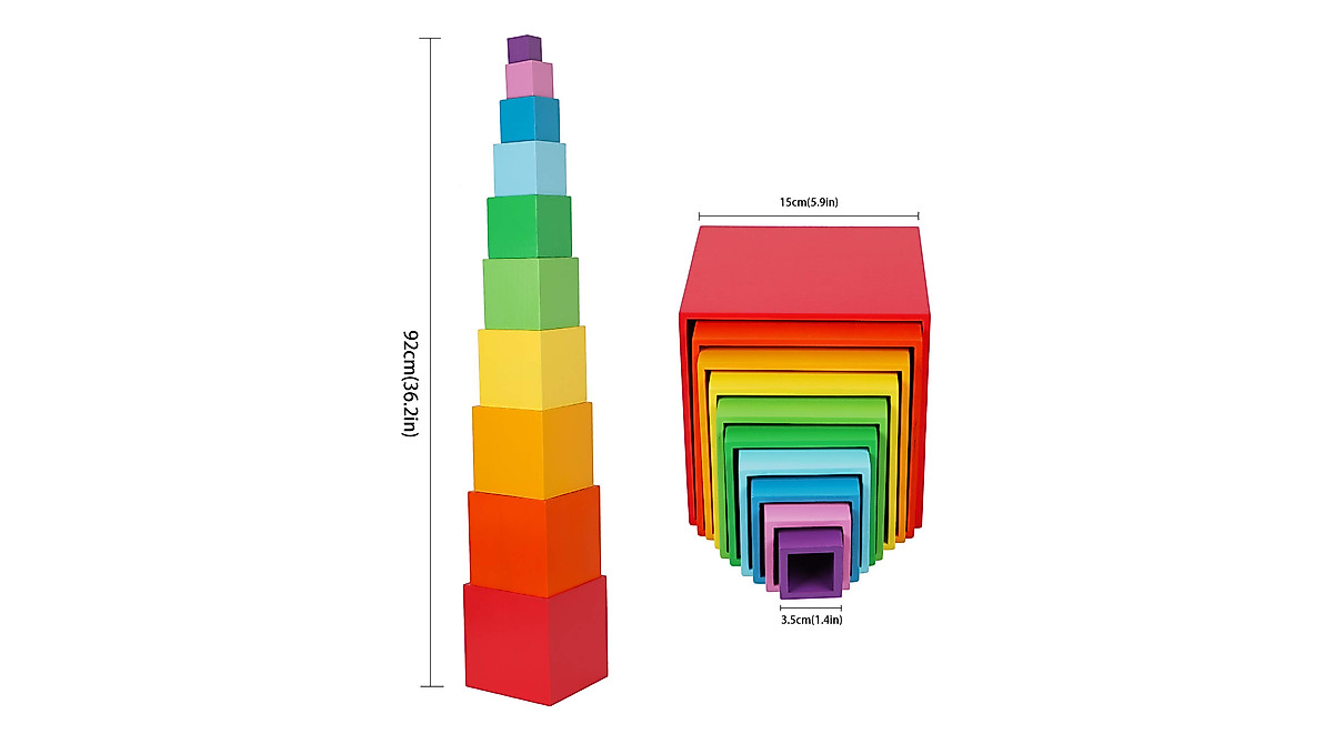 TOWO Wooden Stacking Boxes - Educational Fun for Toddlers