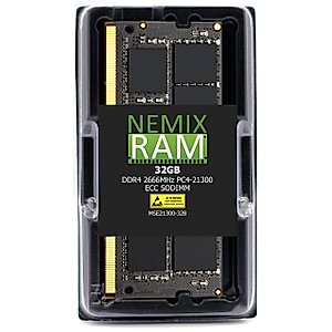 NEMIX RAM 32GB (1X32GB) DDR4 2666MHZ PC4-21300 2Rx8 1.2V CL19 260-PIN ECC SODIMM Compatible with Samsung M474A4G43MB1-CTD ECC Unbuffered Memory