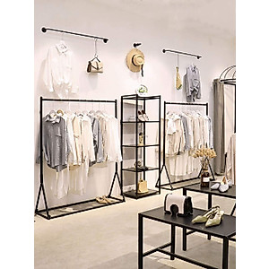 FONECHIN Industrial Pipe Clothing Rack for Clothing Display, Heavy Duty Garment Rack for Bedroom Retail Boutique Use (47.24" L)