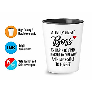 Flairy Land Coworker Shot Glass 1.5oz - Truly Boss - Funny Coworker Leaving Gift Farewell Work Colleague Boss New Job Appreciation