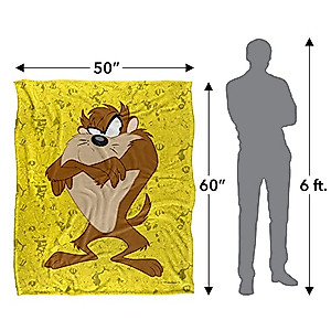 Looney Tunes Blanket, 50"x60", Taz Character Silky Touch Super Soft Throw
