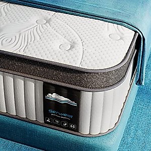 Serweet 10 Inch Memory Foam Hybrid Queen Mattress - Heavier Coils for Durable Support - Pocket Innersprings for Motion Isolation - Pressure Relieving - Medium Firm - Made in North America