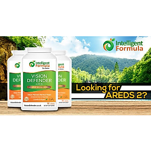 AREDS2 VISION DEFENDER AMD Supplement: Lutein, Zeaxanthin, Zinc, Vitamin E – AREDS 2 Eye Vitamins, Minerals, Nutrients for Eyes. 3 Months Supply (90 tablets) One-A-Day Vegan Eye Supplement. Made in UK