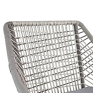 Amazon Basics Outdoor All Weather Rope Club Chair with Steel Frame and Cushions - 2 Pack, Gray