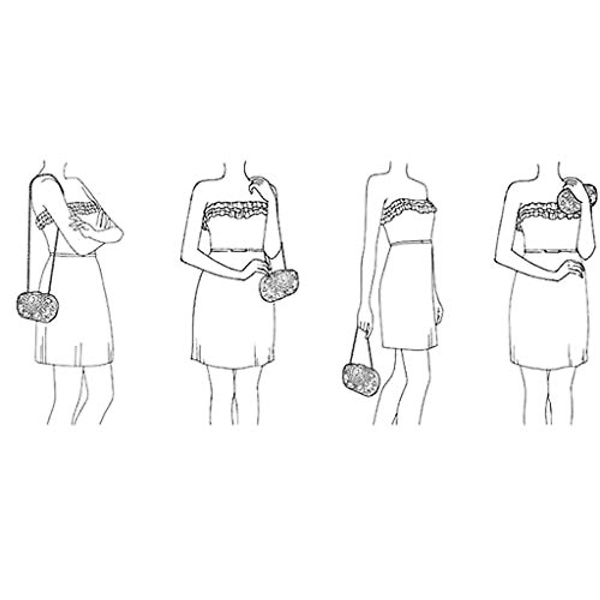 AVRYN Women's Clutch Bags,Purse Handbag,Women Heart Shaped Evening Bag Banquet Cluth Handbag Purse Party Lace Bags Black (Color : Black)