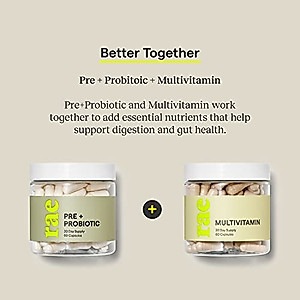 Rae Wellness Multivitamin - Full-Body Support with Essential Nutrients Like Vitamin A, C, D, Biotin, Zinc and More - Vegan, Non-GMO, Gluten-Free - 60 Caps (30 Servings)