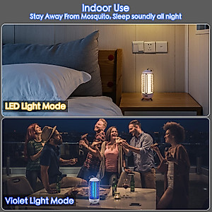 METERO Bug Zapper, Mosquito Zapper Led Light 2 in 1 for Outdoor and Indoor, Wireless Electric Bug Zappers Battery Powered Rechargeable, Insect Fly Traps Fly Zapper for Home Backyard Camping Patio