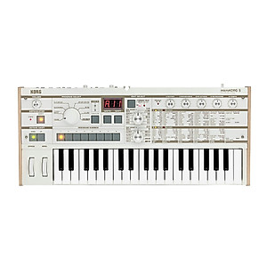 Korg microKORG S Synthesizer/Vocoder Bundle with Knox Gear Keyboard Stand and 10 Feet 1/4-Inch to 1/4-Inch 8mm TS Cable (2-Pack) (4 Items)