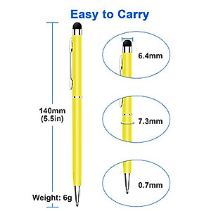 12 Pack Stylus Pens for Touch Screens innhom Stylus Pen for ipad Compatible with iPad iPhone Tablets Samsung Kindle and Black Ink Ballpoint Pens-2 in 1 Stylists Pens