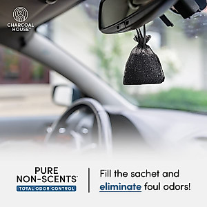 Pure Non Scents® Granular Coconut Shell Activated Charcoal - Non Toxic Odor Absorber & Eliminator for Home, Car, Shoes, Closet, Fridge, & More - Safe Deodorizer for Bad Odors - Unscented, 2lbs
