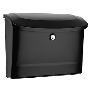 Architectural Mailboxes Princeton Galvanized Steel, Locking, Wall Mount Mailbox, 2572B-10, Black, Medium Capacity