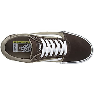 Vans Unisex Ward Deluxe Retro Suede - Low Platform Lace-up Sneaker - Brown/White Women 11 Men 9.5, 11 Women/9.5 Men