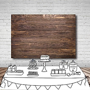 LYWYGG 10x10ft Thin Vinyl Brown Wood Backdrop Photographers Retro Wood Wall Background Cloth Seamless CP-19-1010