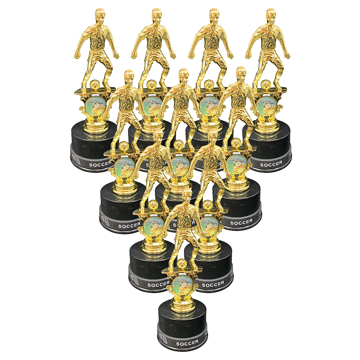 Express Medals Boys Soccer Trophy Award Kits That Include Silicone Soccer Wrist Band Awards (Pack of 10)