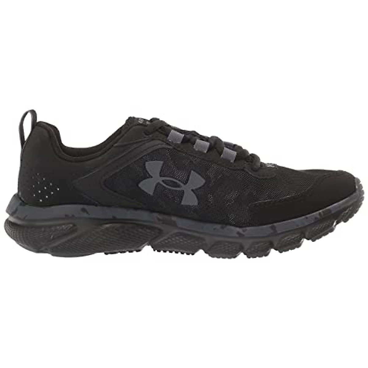Under Armour Men's Charged Assert 9 Camo Sneaker, Black (001)/Black, 9.5