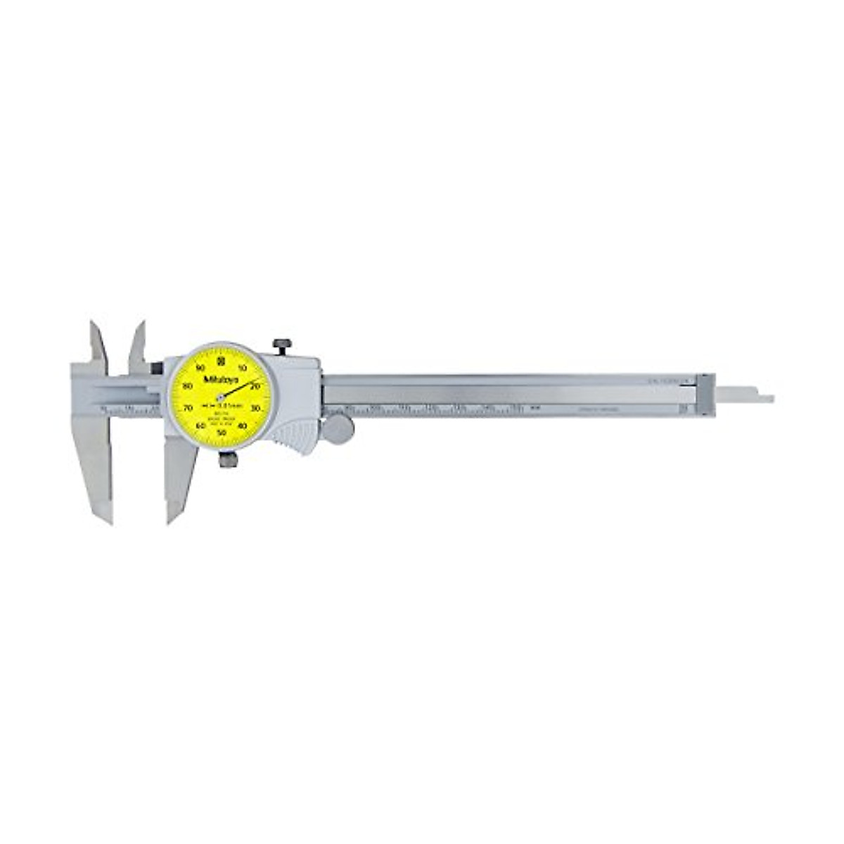 Mitutoyo 505-732 Dial Caliper, 1 mm per Rev, 0-150 mm Range, 0.01 mm Accuracy, 11 Inches & Above