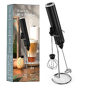 Mulli Milk Frother for Coffee with Rechargeable and Stand Set,Handheld Frother Electric Whisk, Milk Foamer, Mini Mixer and Coffee Blender Frother for Frappe, Latte, Matcha