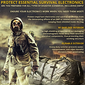 Mission Darkness Dry Shield Rapture Faraday Bag 1,060L Capacity // Durable Waterproof Cover Shields Generators & Extra-Large Electronics from RF Signals EMP CME Solar Flares