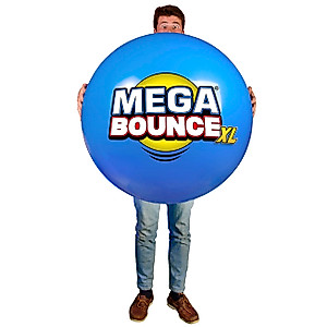 Wicked Mega Bounce XL - The World's Bounciest Inflatable Ball! Extra Large Bounce Ball for All Terrain Bounceability! Super Grip Graphics Outdoor Exercise Ball to Catch Easily. Blue or Red