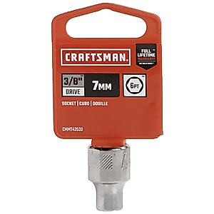 CRAFTSMAN Shallow Socket, Metric, 3/8-Inch Drive, 7mm, 6-Point (CMMT43533)
