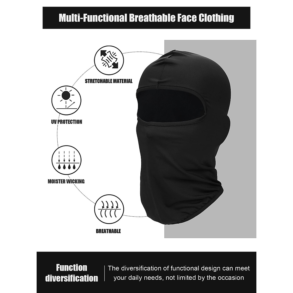 9 Pieces ski mask for Men Full face mask shiesty mask Balaclava pasamontañas Hombre for Outdoor Use Black