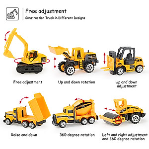 Hapavis Diecast Engineering Construction Vehicle Toy Set Alloy Metal Car Toys Set for Toddlers Kids Boys & Girls