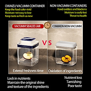 OWAIZU Vacuum Sealed Food Storage Container, BPA Free Wide Mouth Airtight Jar Keep Fresh Longer, Great to Keep Coffee Beans, Spice, Cereal, Snacks, Kitchen and Pantry Organization, 22fl.oz/650ml