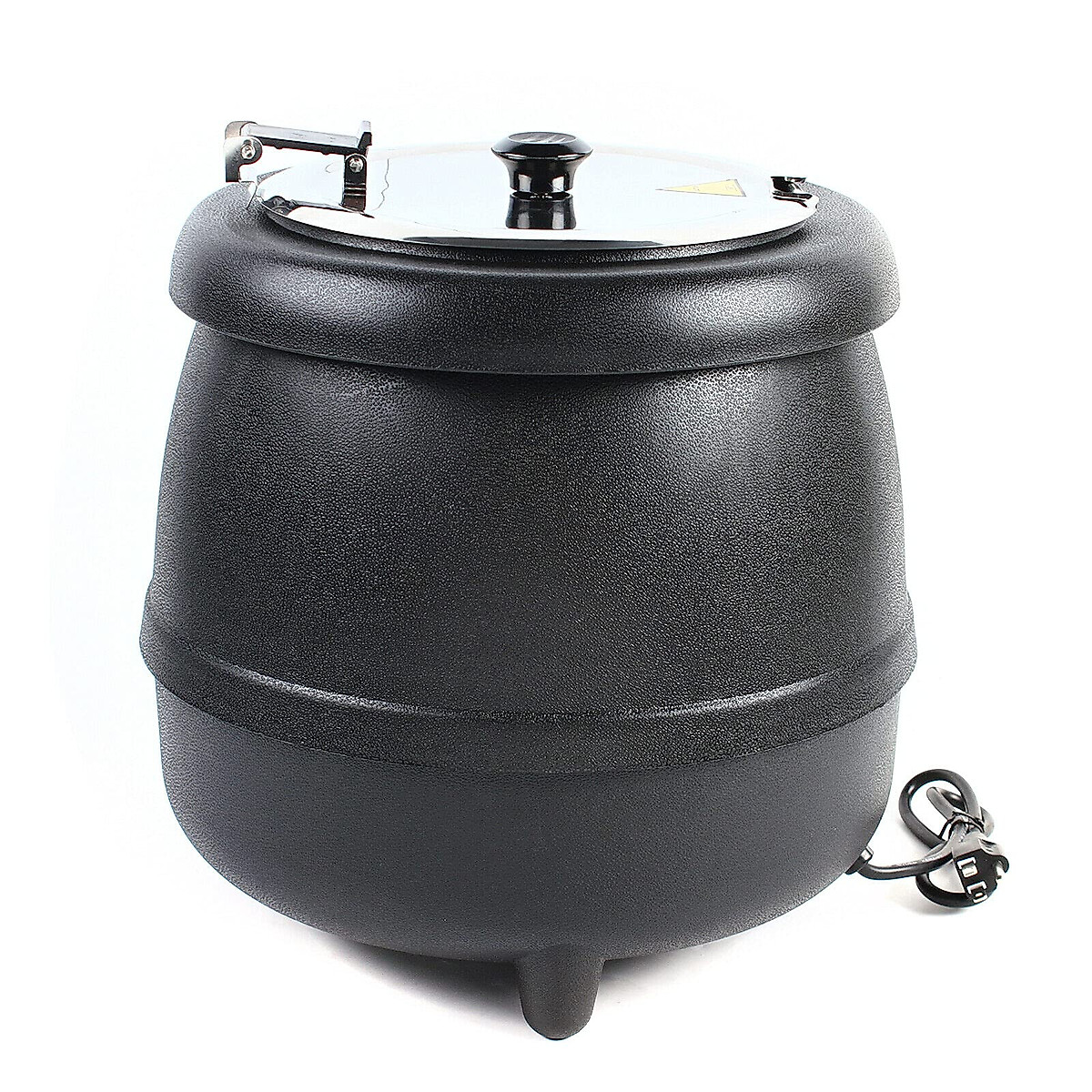 OUKANING 10L Soup Kettle, 400W PP Shell Commercial Electric Soup Warmer 110V Black Countertop Food Kettle Warmer Restaurant Stainless Steel Pot for Home & Commercial