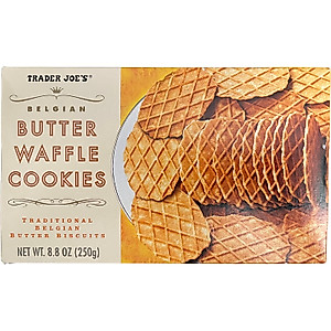 Trader Joe's Belgian Butter Waffle Cookies Traditional Belgian Butter Biscuits, 8.8 oz (Pack of 2)