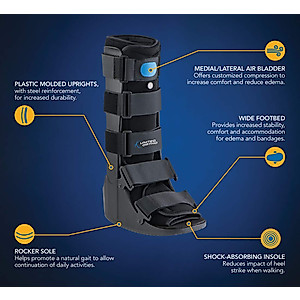 United Ortho USA14107 Air Cam Walker Fracture Boot, Large, Black