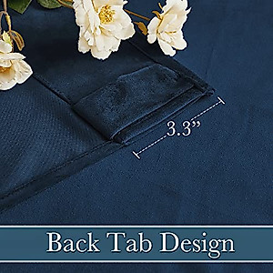 RYB HOME Blue Velvet Curtains 84 inches- Blackout Curtains for Living Room, Thermal Insulated Noise Reducing Panels Soft Luxury Window Decor for Kids Bedroom, Navy Blue, W52 x L84 inches, 2 Panels