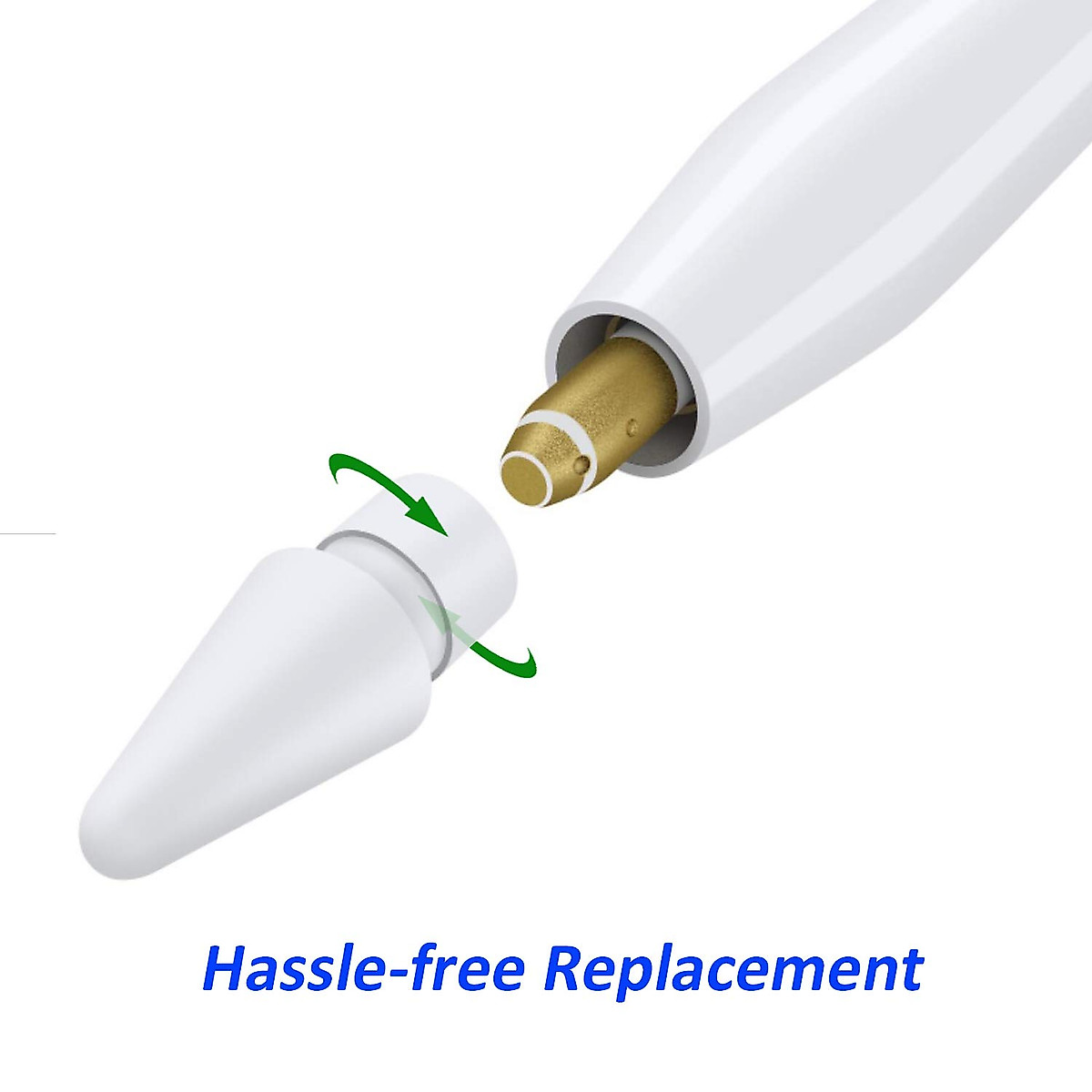 Replacement Tips Compatible with Apple Pencil 2 Gen iPad Pro Pencil - Apple Pencil iPencil Nib for iPad Apple Pencil 1 st/Pencil 2 Gen White 2 Pack