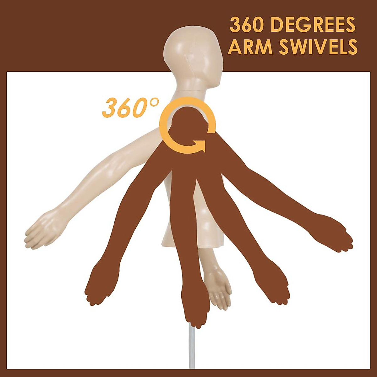 Female Mannequin Torso Dress Form Sewing Manikin 39-56 Inch Height Adjustable Dress Model Mannequin Display Head Dress Mannequin Clothing Form Metal Base Stand