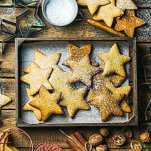 Prasacco 5 Pieces Star Cookie Cutters Set, Stainless Steel Five-Pointed Star Cutter Star Shaped Cookie Cutter Biscuit Molds Fondant Cake Cookie Cutter for Kids Chrismas Holiday Birthday Party