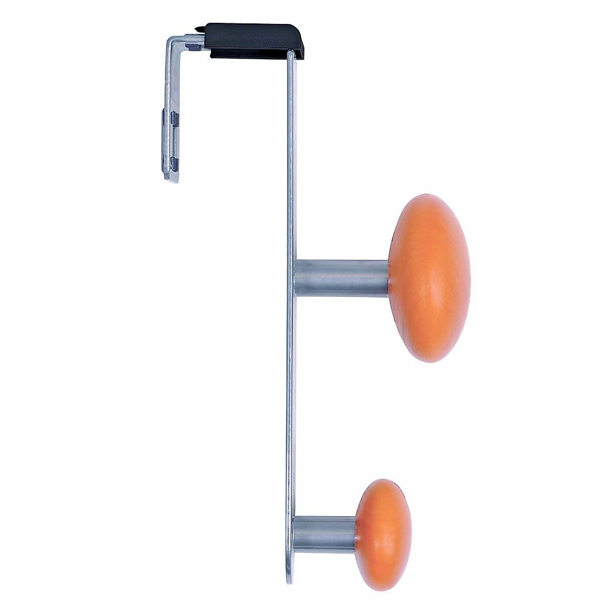 Alba Over-The-Panel Coat Hook For Cubicles or Partitions, Double Peg, Metallic Silver and Light Wood (PM2PARTBO)