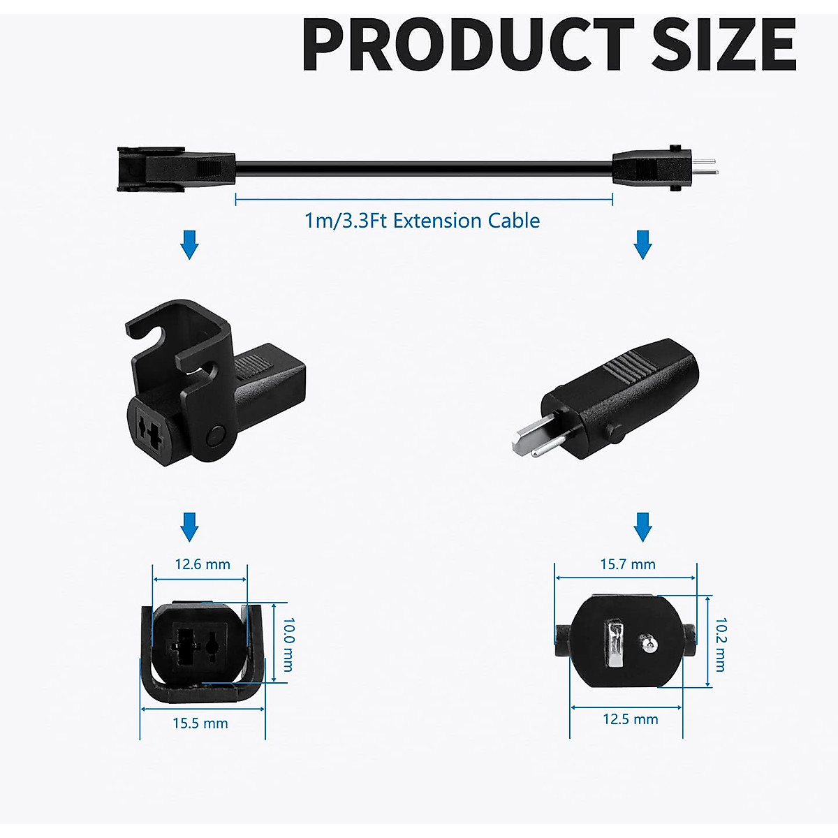 Aprelco 3ft Extension 2-Pin Sofa Recliner DC Output Cable Power Cord for Recliner Lift Chair Motor Actuator KDPT007
