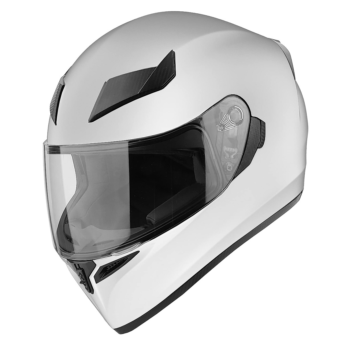 GDM Ghost Full Face Motorcycle Helmet with Clear and Gold Shields (Pearl White, Medium)