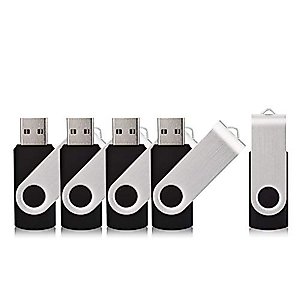 Flash Drive, USB Drive 5 X 16 GB USB Flash Drive 16 gb Thumb Drive Memory Stick Swivel Keychain Design Mixcolor (16GB5) (mixcolor5)
