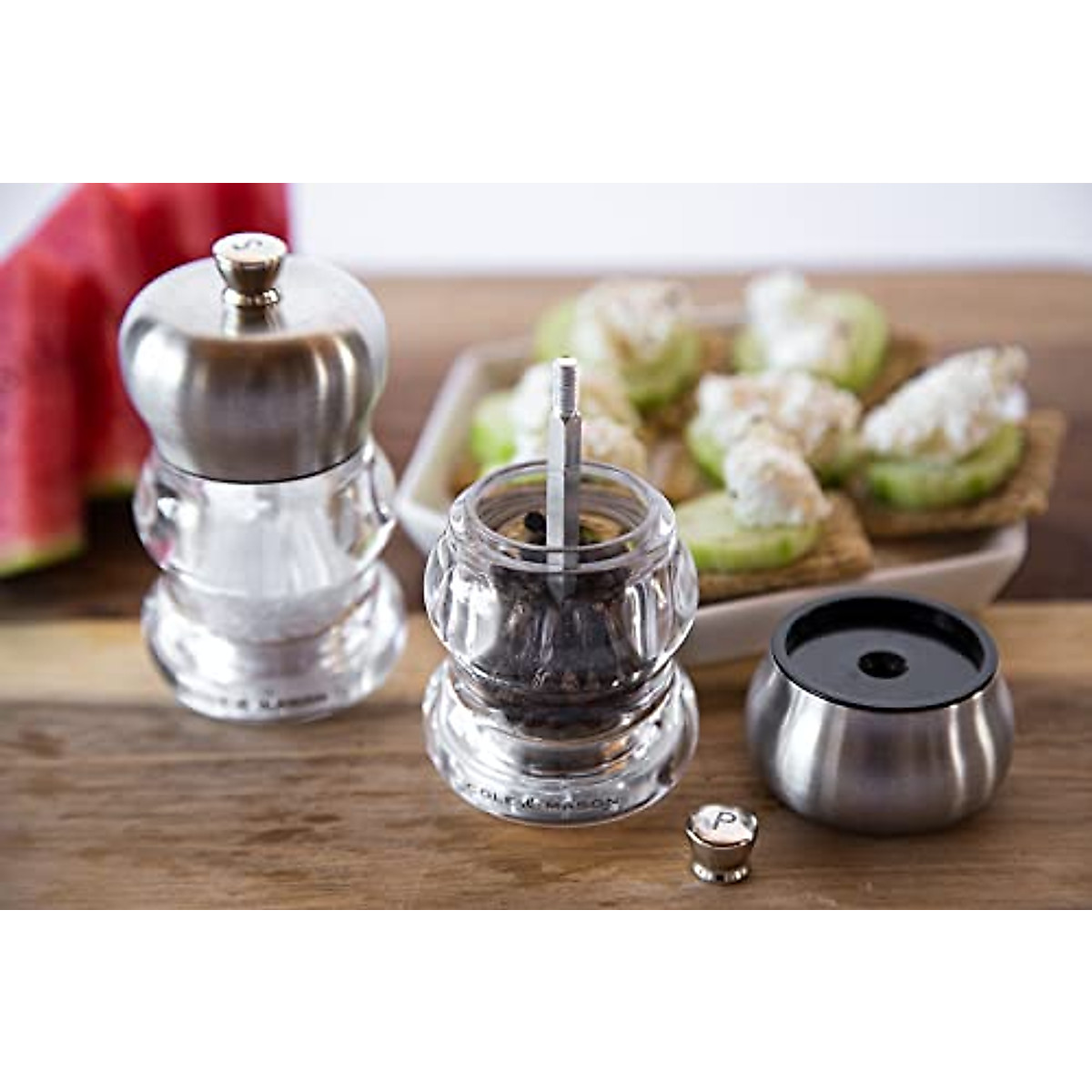 Cole & Mason H307091P Precision Ascot Pepper Mill 100 mm, Transparent/Silver