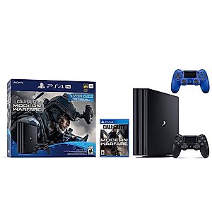 PlayStation 4 Pro 1TB Call of Duty Modern Warfare Holiday Bundle: PlayStation 4 1TB Pro Console Jet Black, Call of Duty: Modern Warfare, Two DUALSHOCK 4 Wireless Controller