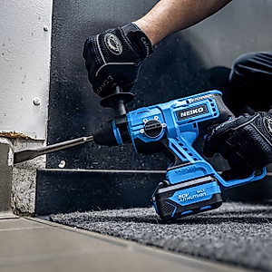 NEIKO 10882A Cordless Rotary Hammer Drill, Includes 20-Volt Li-ion Rechargeable Battery, Fast Charger, SDS Plus Hammer Drill, Heavy Duty Brushless Demolition Hammer, Cordless Hammer Drill, Rotohammer