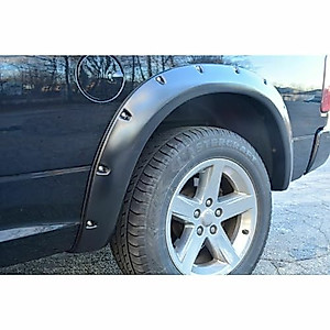 GREENLIGHTFOREST Set of 4 Fender Flares Front Rear Left Right Driver Passenger ABS Plastic Pocket Riveted Style Kit Truck BAS00042